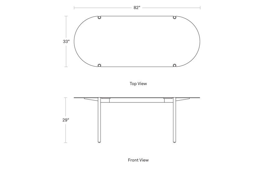 Comeuppance Capsule Shape 82" Dining Table from Blu Dot | hive