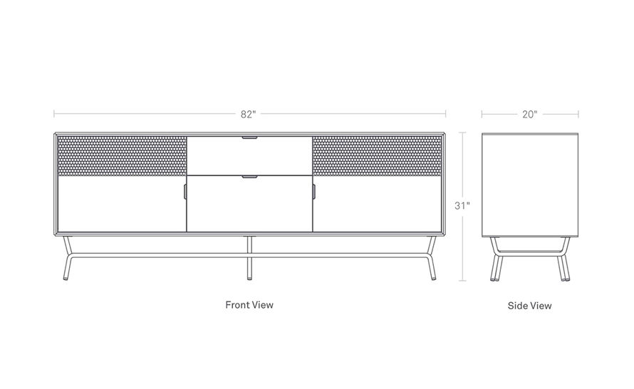 dang 2 door / 2 drawer console by blu dot | hive