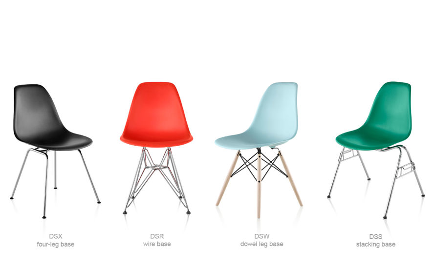 Eames® Molded Plastic Side Chair With Stacking Base - hivemodern.com