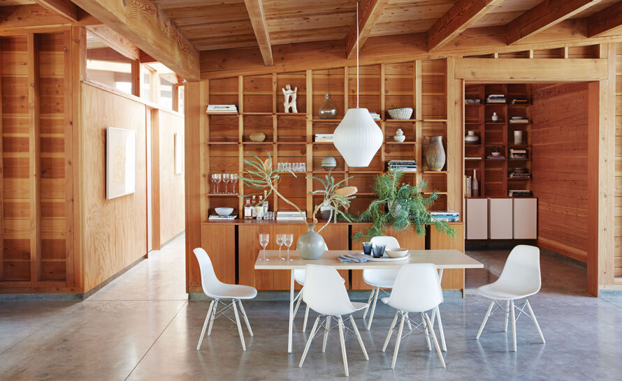 eames molded plastic side chair with dowel base | hive