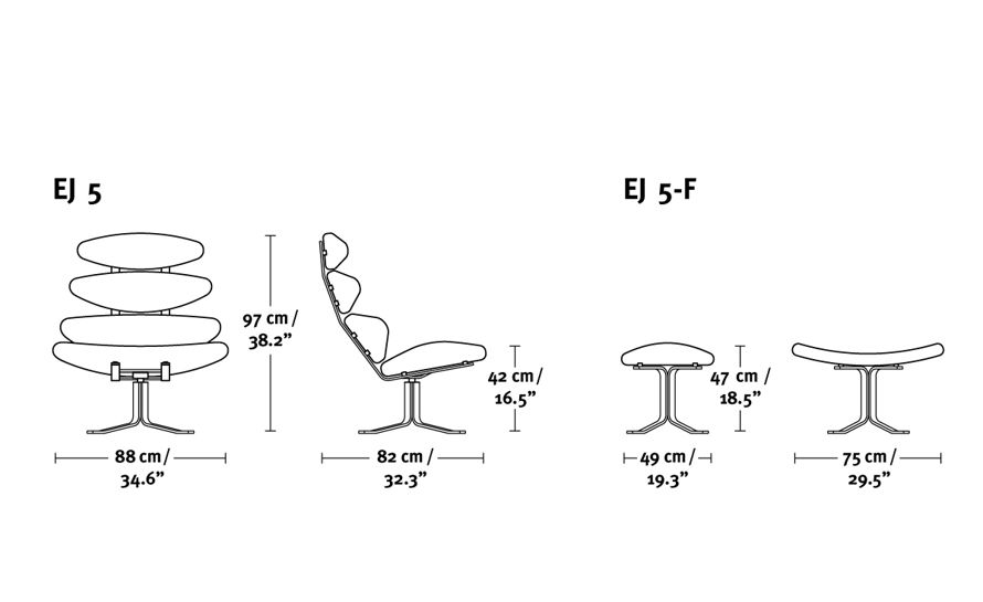 Poul volther ej5 corona chair & ottoman | hive Poul volther ej5 corona chair & ottoman | hive