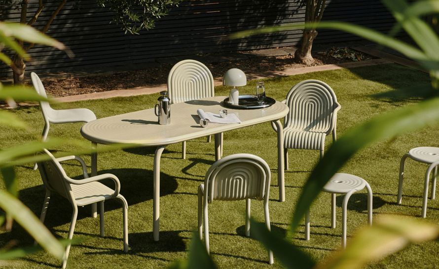 Groove Outdoor Stacking Stool Set of 2 by Tom Dixon | hive