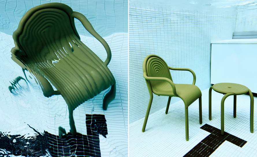 Groove Outdoor Stacking Stool Set of 2 by Tom Dixon | hive