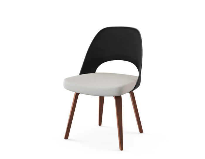 saarinen plastic back side chair with wood legs | hive