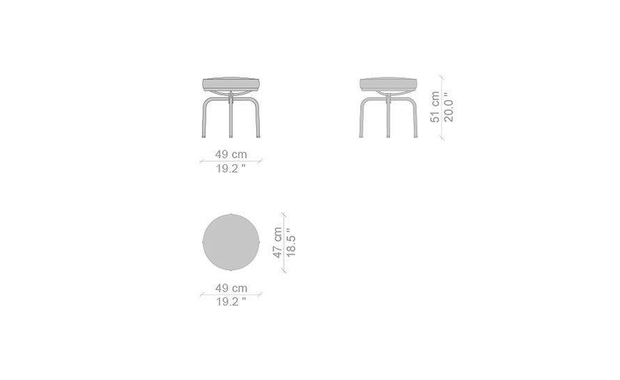 Le Corbusier LC8 Revolving Stool produced by Cassina | hive