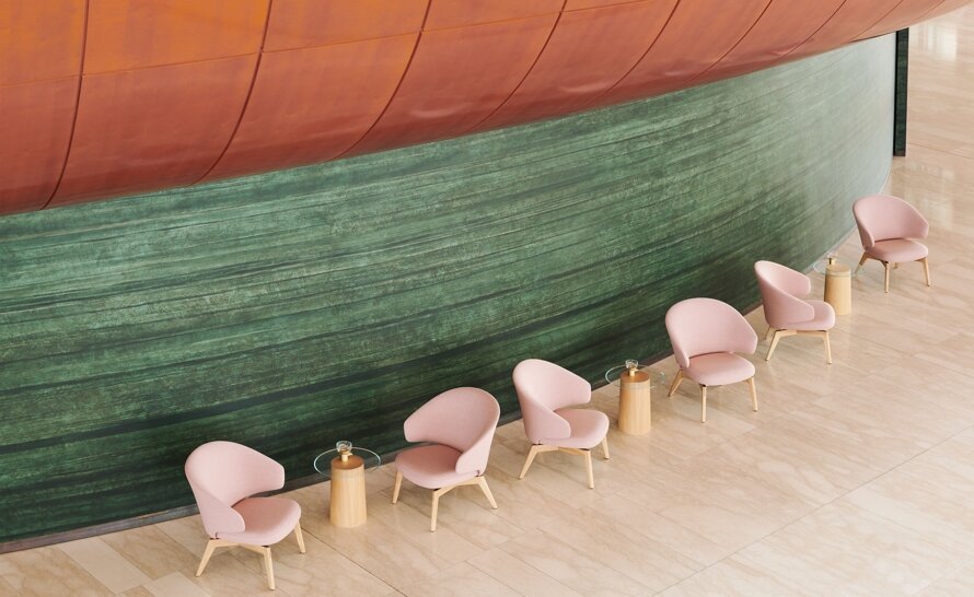 Let Lounge Chair wood base by Sebastian Herkner for Fritz Hansen | hive