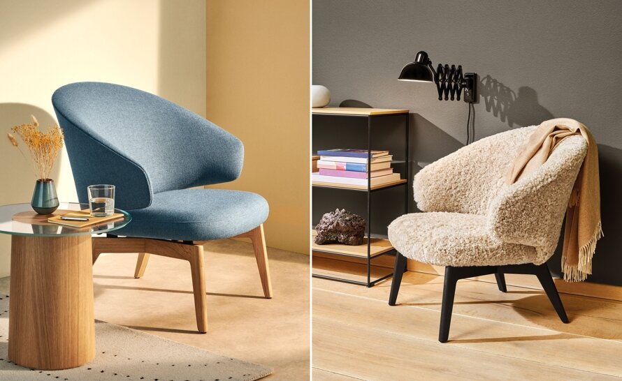 Let Lounge Chair wood base by Sebastian Herkner for Fritz Hansen | hive