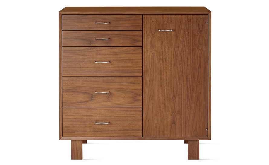 Nelson Basic Cabinet Series 5-Drawer Cabinet with Door by George Nelson ...