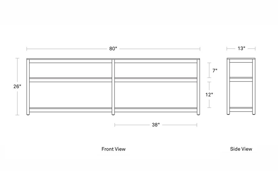 Open Plan Long and Low Bookcase by Blu Dot | hive