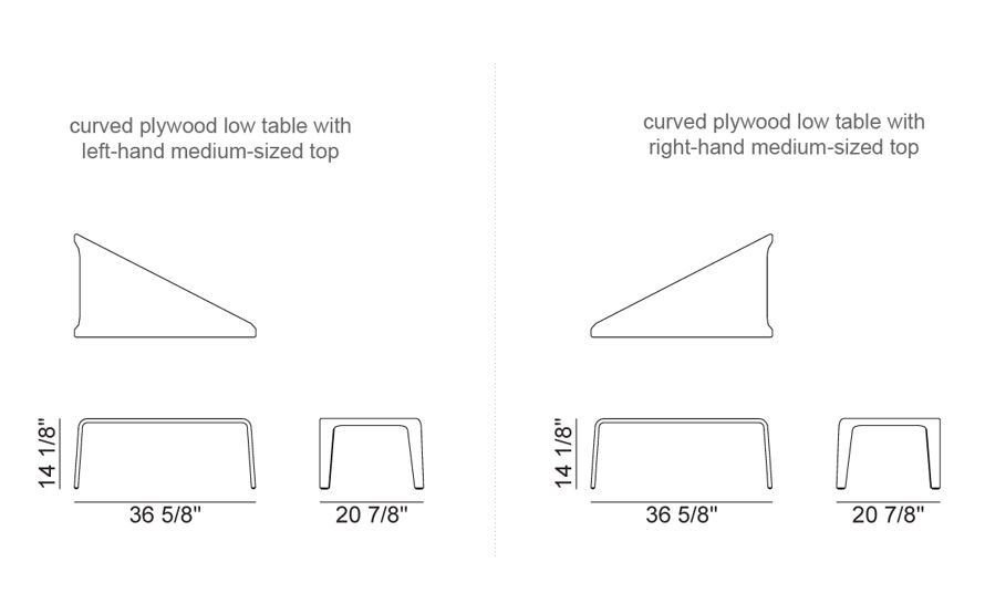 ply curved plywood low table | hive