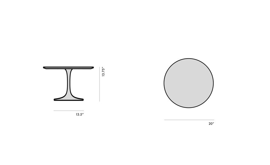 Saarinen tulip coffee table 20" round by Eero Saarinen for Knoll | hive