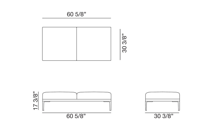 Steeve Two Seat Bench by Jean-Marie Massaud for Arper | hive