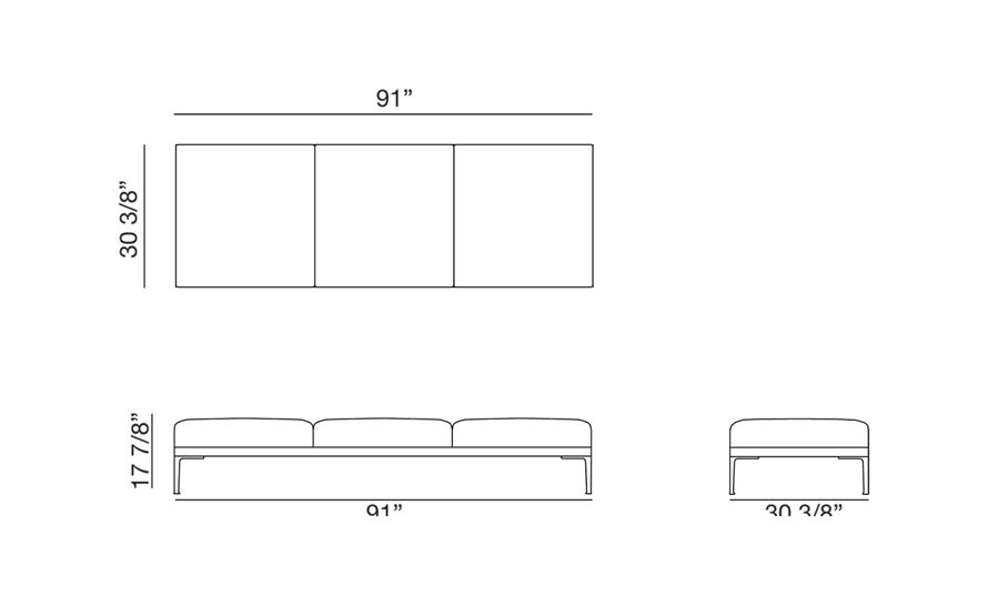 Steeve 3-Seat Bench by Jean-Marie Massaud for Arper | hive